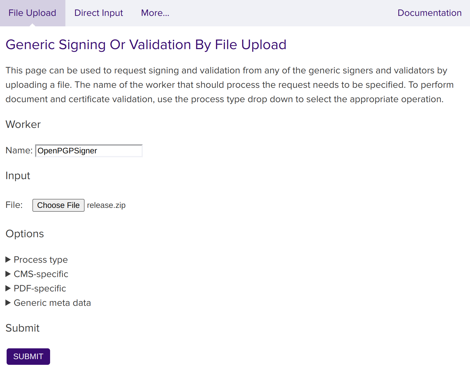 Code signing with OpenPGP Signatures